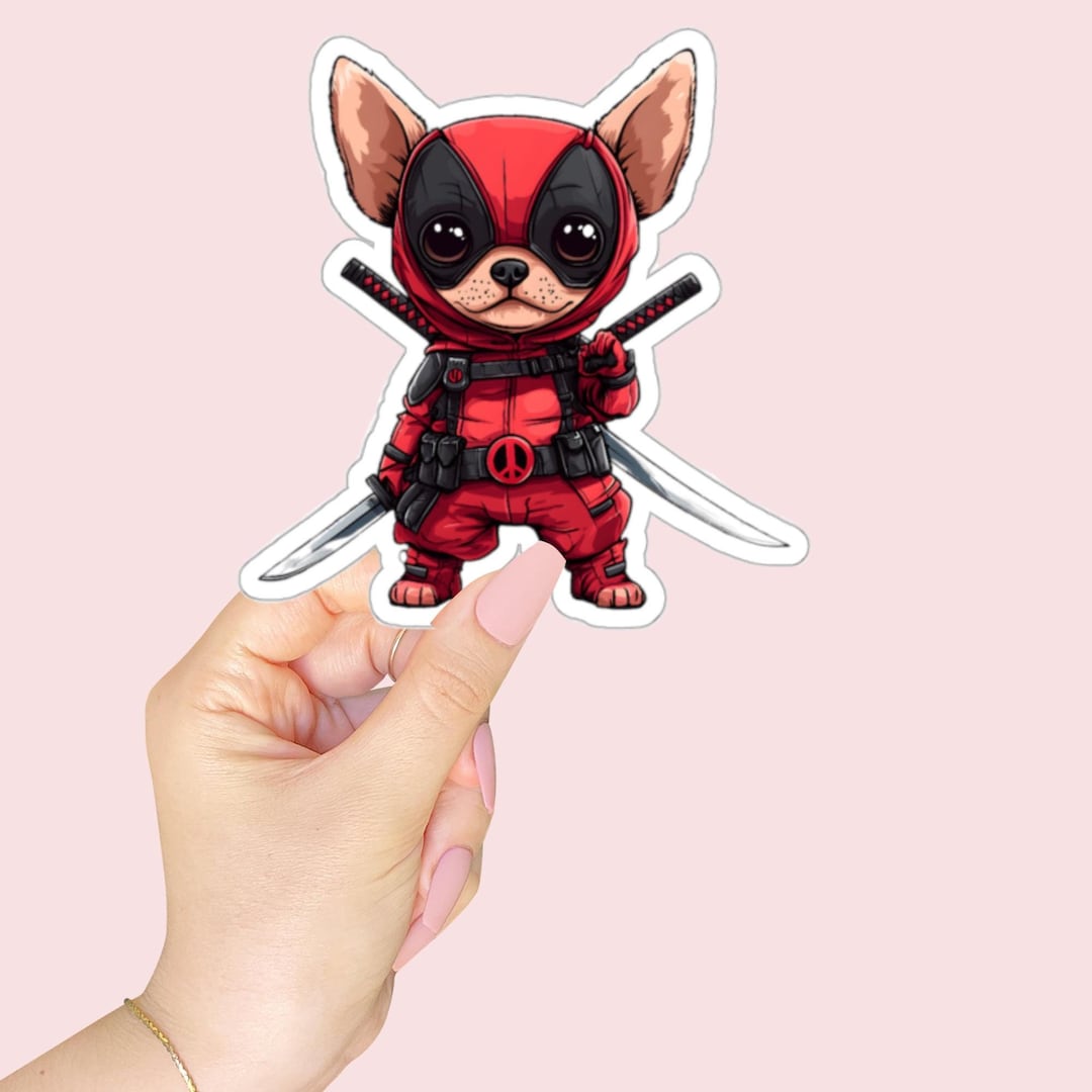 Deadpool Sticker Kawaii Stickers Cute Stickers Chihuahua Sticker Vinyl ...