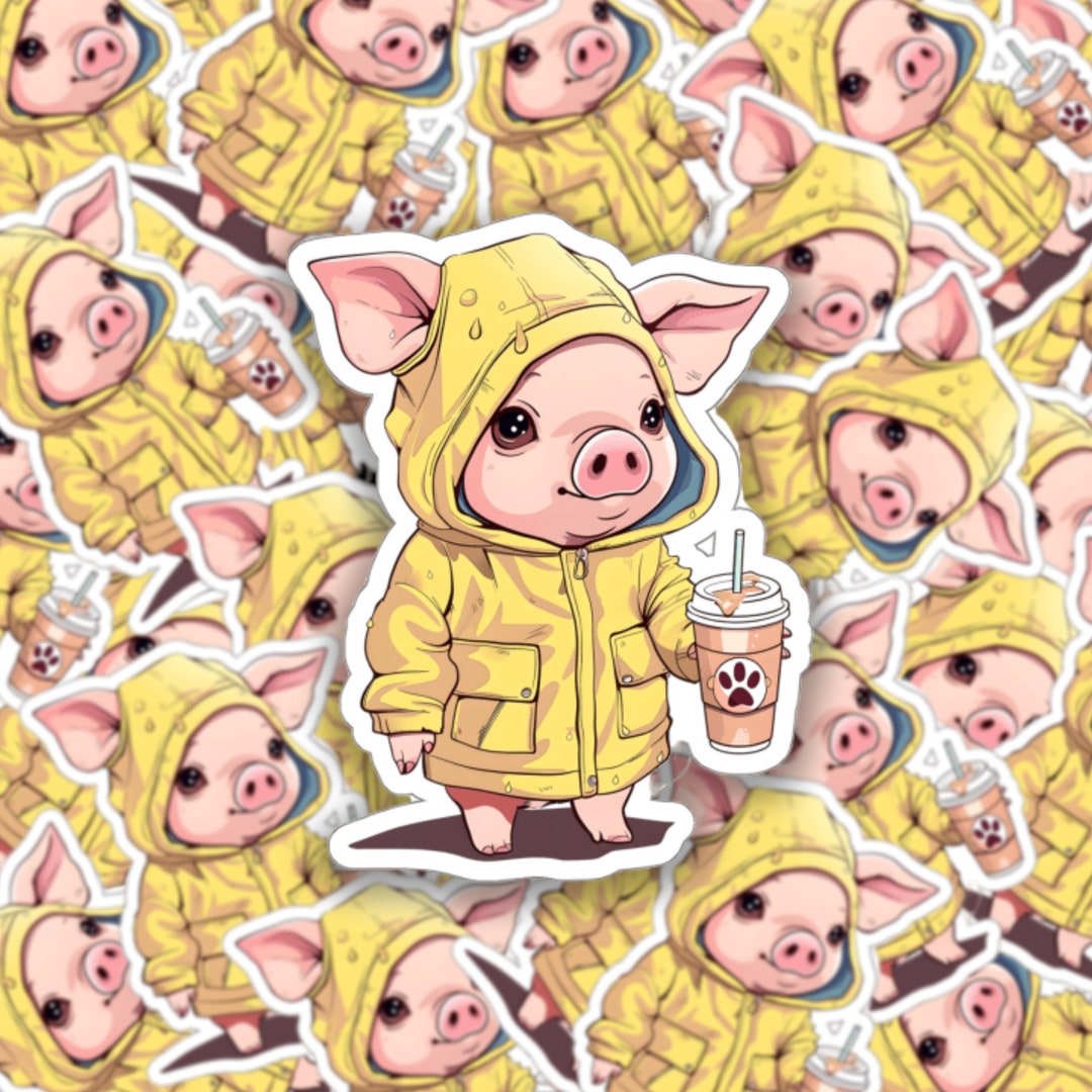 Stickers Kawaii Vinyl Cute Pig Sticker Pigs Vinyl Sticker Cute Pig Cute ...