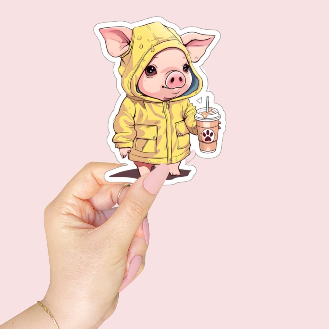 Cute Pig Sticker Pigs Vinyl Sticker Cute Pig Cute Sticker Animal ...