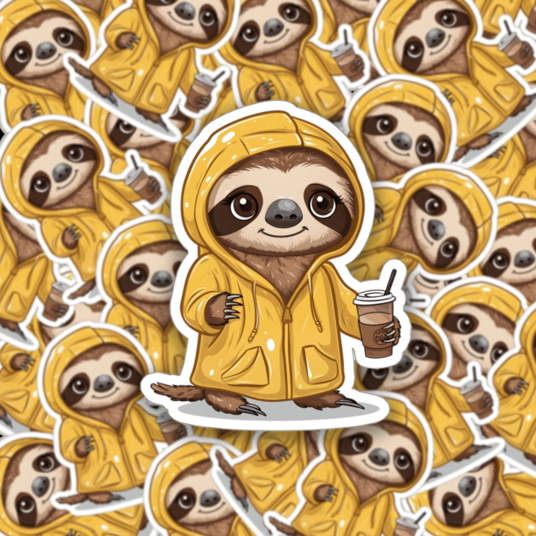 Cute Sloth Sticker Sloth Sticker Sloths Viny Sticker Animal Sticker ...