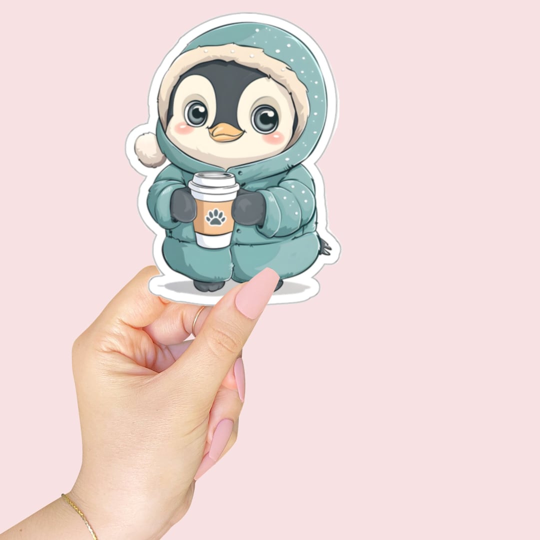 Cute Penguin Sticker Penguin Sticker Winter Sticker Vinyl Sticker ...