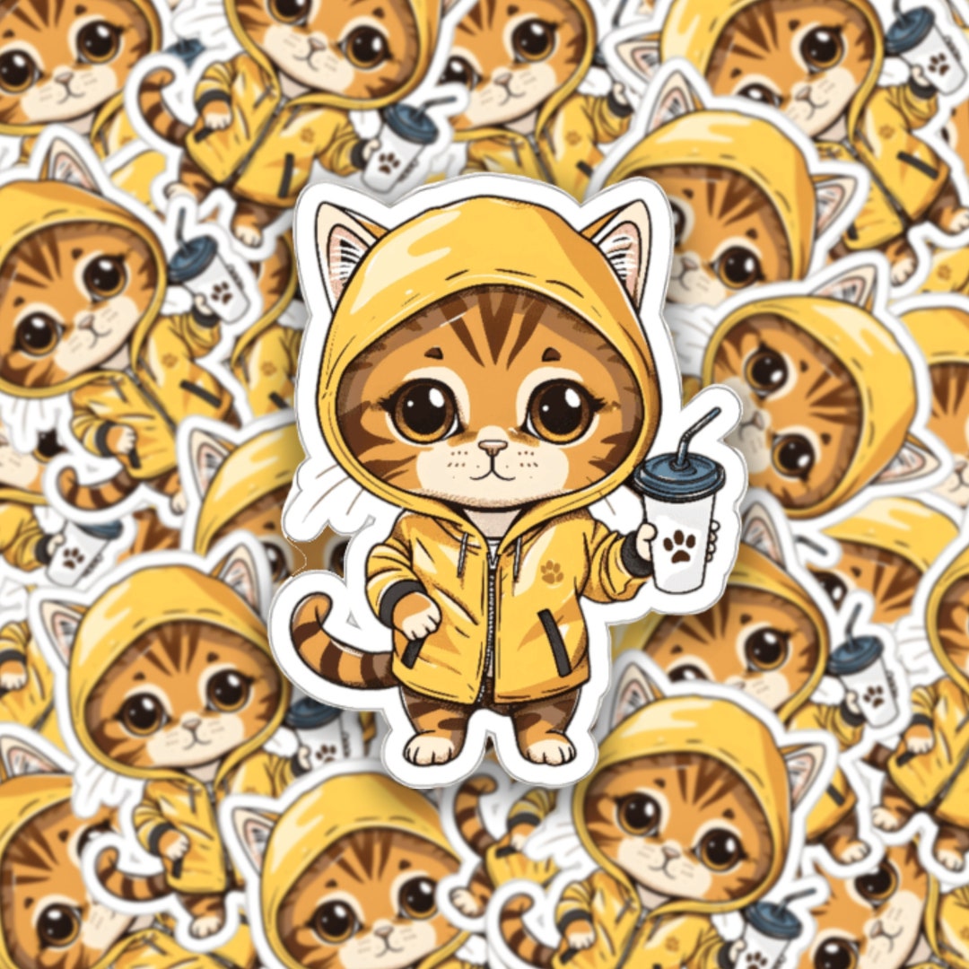 Cute Tabby Cat Sticker Tabby Cat Vinyl Sticker Cat Stickers Cute Cats ...