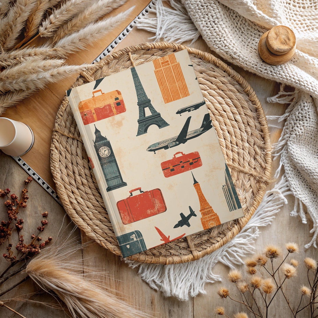 Retro Travel Journal- Travel Journal- Traveler- Hardback Journal- Retro ...