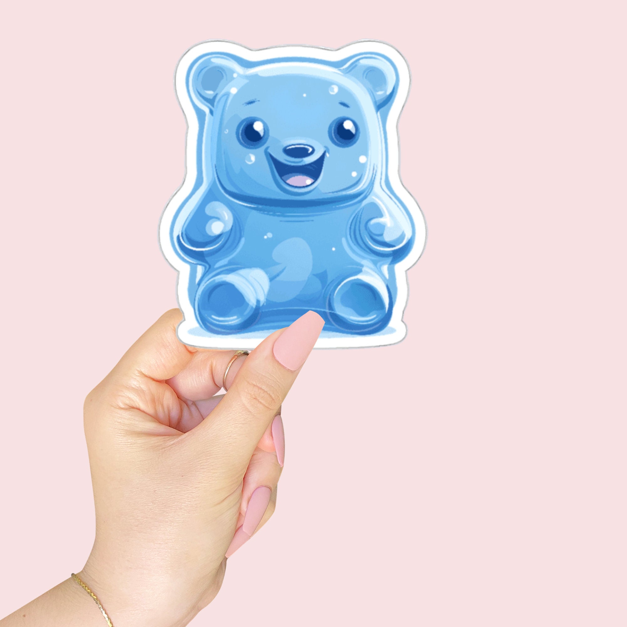 Stickers Kawaii Vinyl Cute Blue Gummy Bear Sticker- Blue Gummy Bear ...