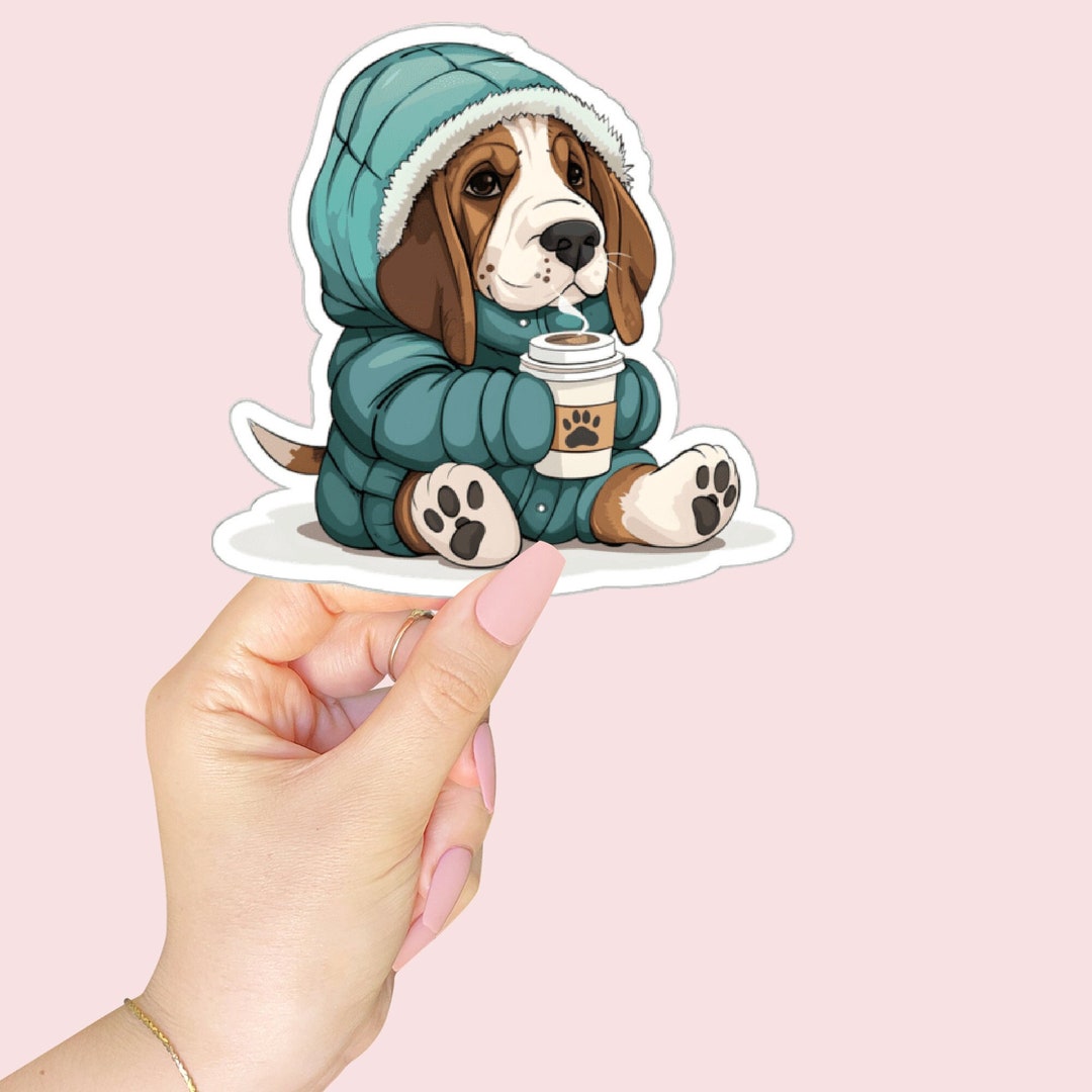 Cute Basset Hound Sticker Basset Hound Sticker Dog Sticker Vinyl ...