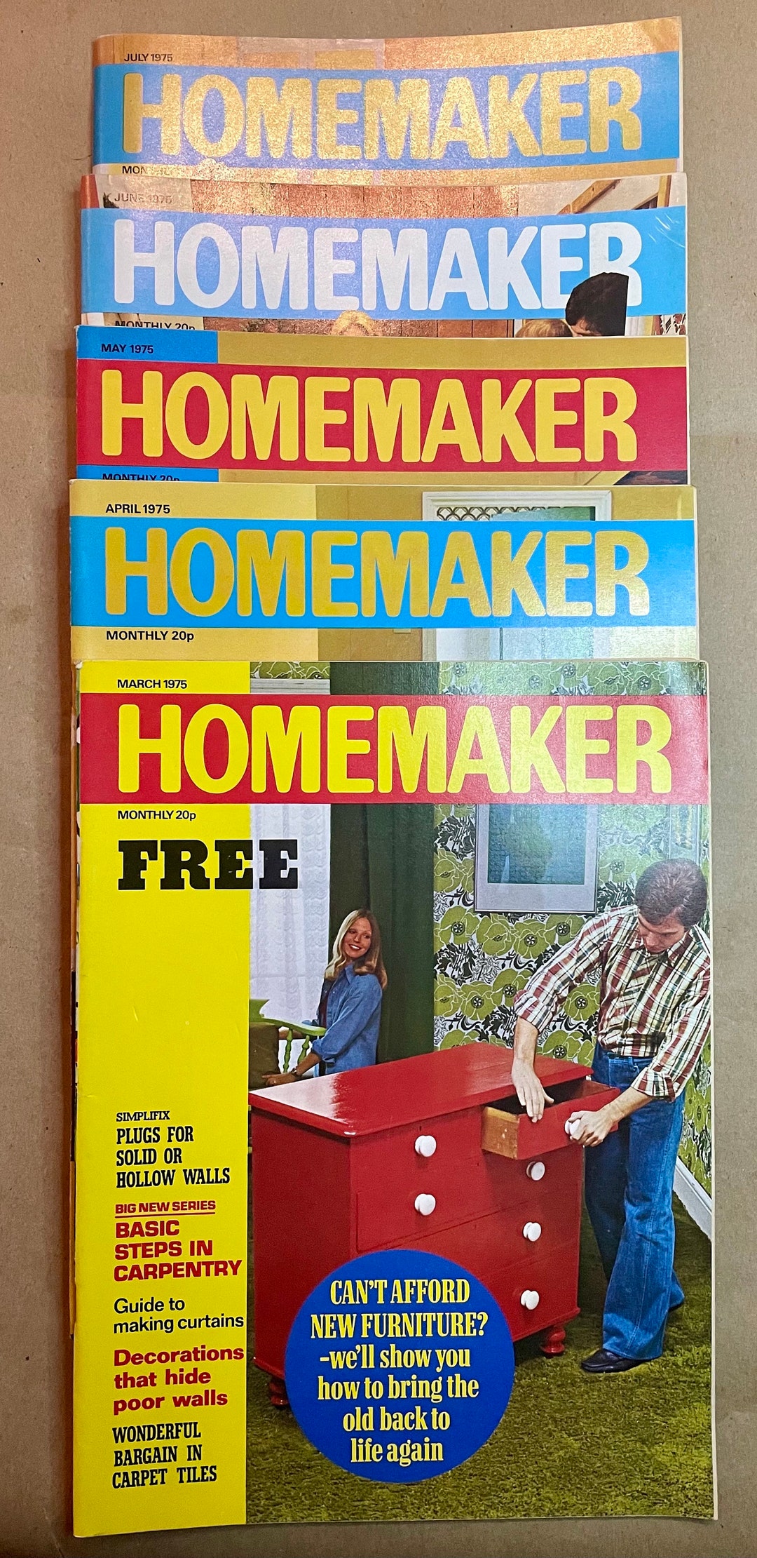 5 Vintage Magazines Bundle, Homemaker, DIY, Do It Yourself Magazine for ...