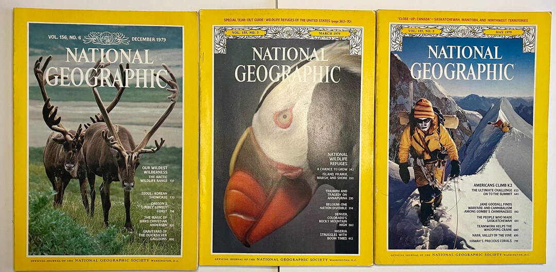 Old National Geographic 1979 Three Issues in Used Condition Sold as a ...