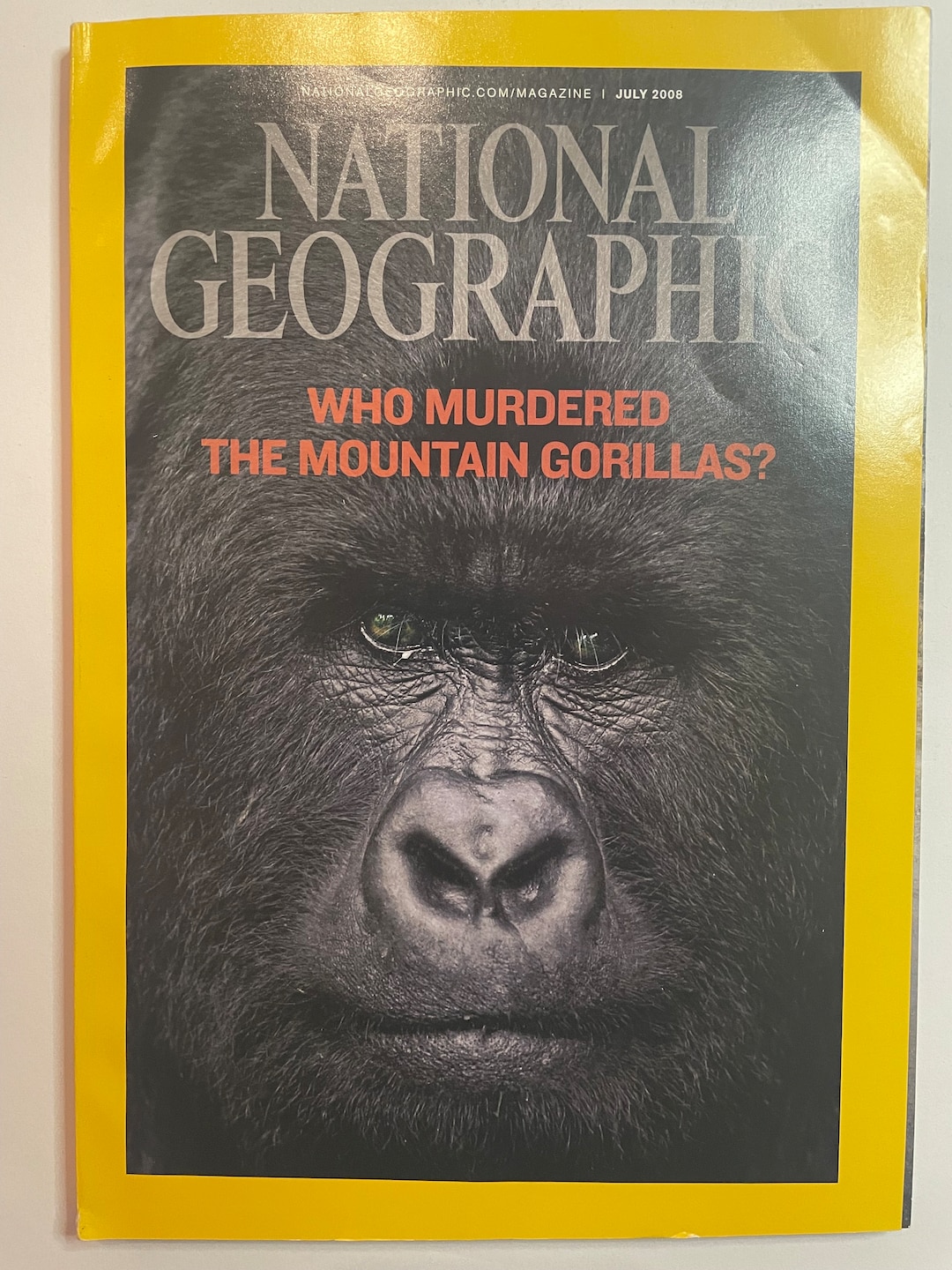 Vintage Gorilla National Geographic July 2008 in Great Condition Sold as a Single Magazine Nat ...
