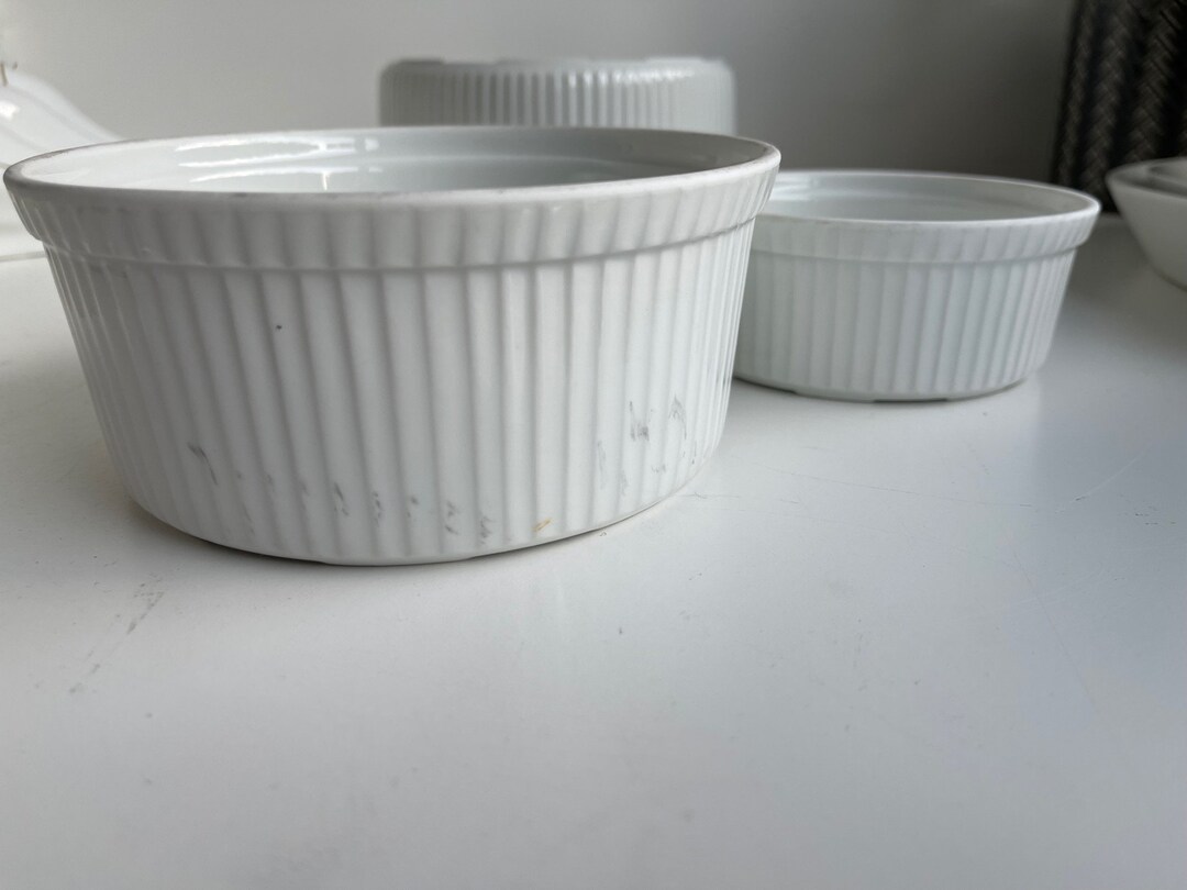 Apilco France Set of 3 Round Oven Dishes | French Porcelain | Baking ...