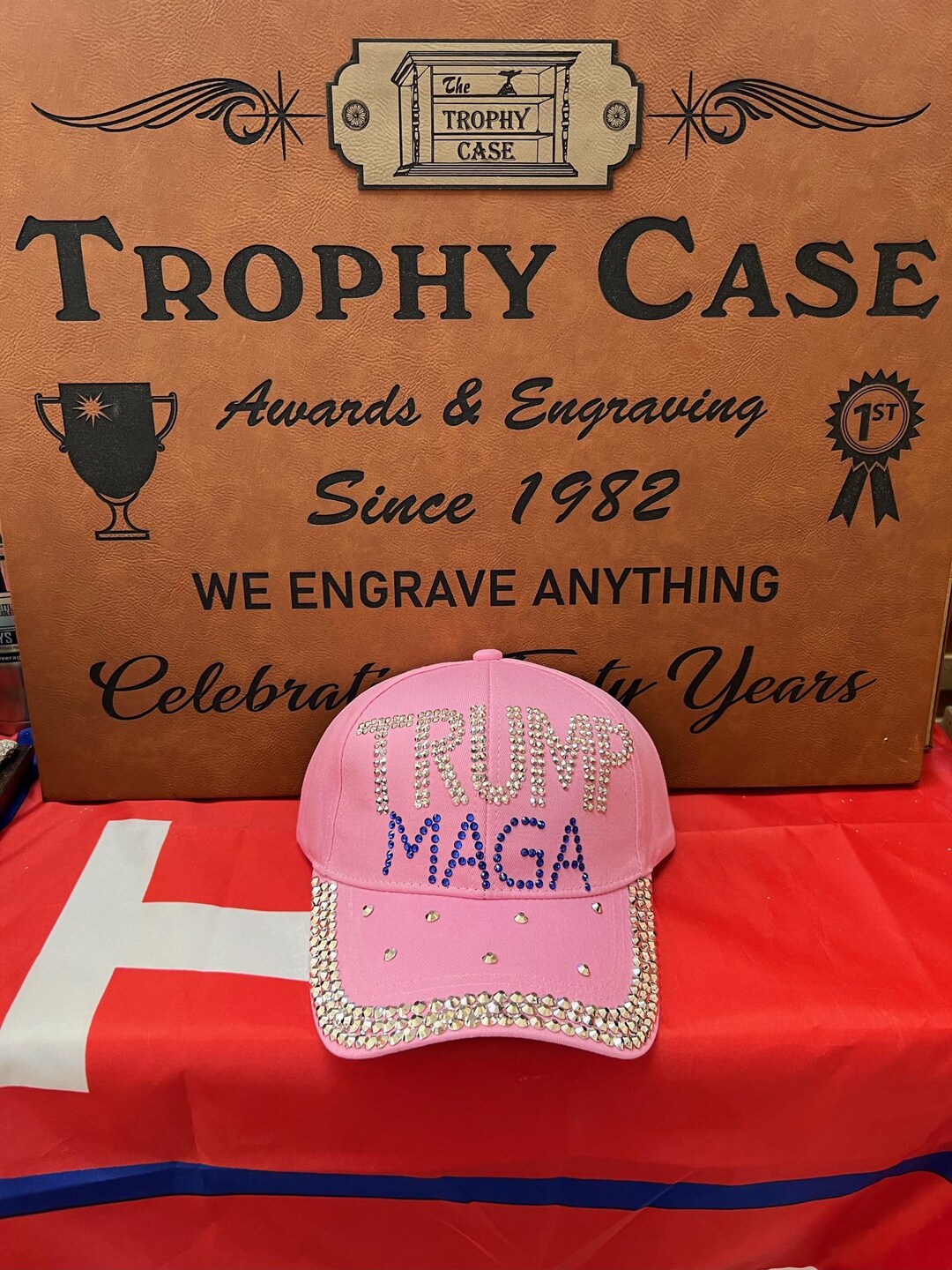 Trump MAGA Hat With Silver Bling and Adjustable Strap - Etsy