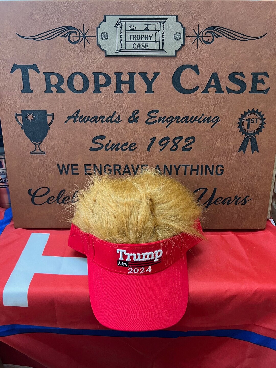 2024 Embroidered Trump Hat With Hair - Etsy