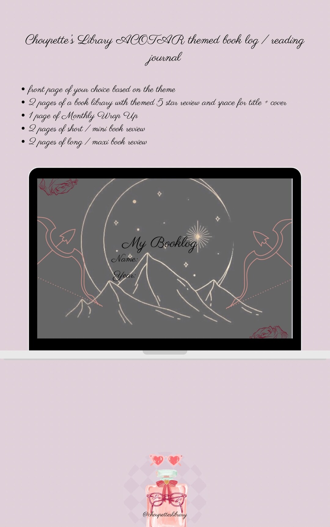 The Personalized ACOTAR Booklog / Book Reading Journal - Etsy