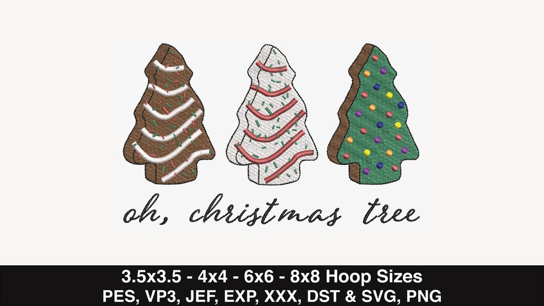Christmas Tree Cakes Embroidery Design, Little Debbie Christmas Tree ...