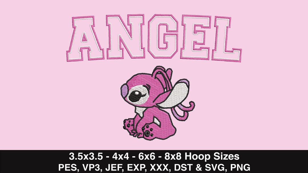 Angel Embroidery Design, Stitch and Angel, Lilo and Stitch, Angel ...