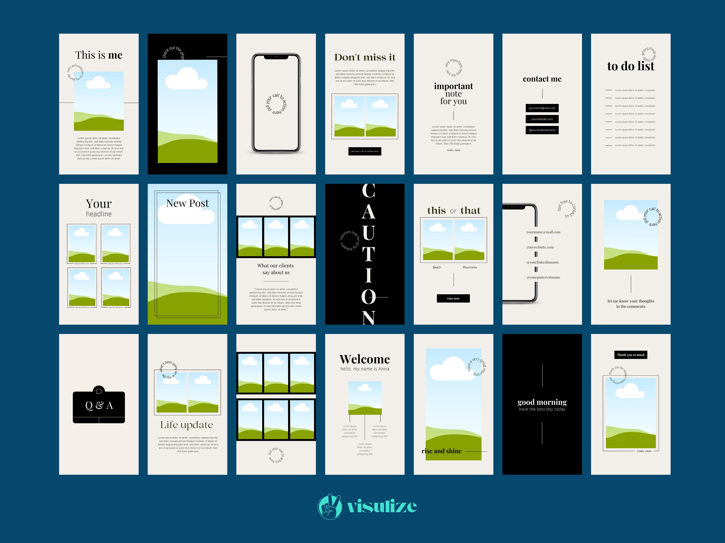 50 Kreative Instagram-story-vorlagen Für Canva Perfekt Für - Etsy