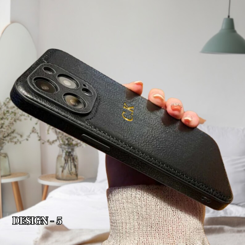 Brown Leather Personalized Name Classic Case, iPhone 15 14 13 12 11 Pro ...