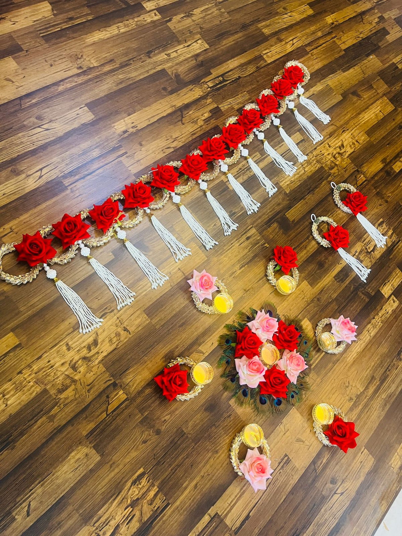Combo of Rangoli Shubhlabh Flower Toran Indian Door Wall Hanging Toran ...