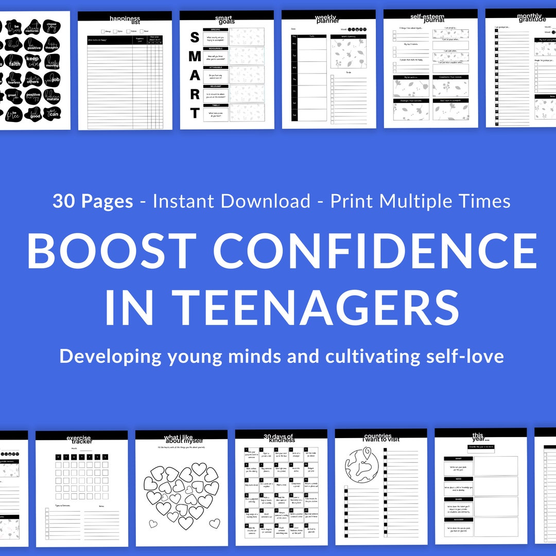Confidence Boost Worksheets for Teenagers, 30 Printable Pages - Etsy