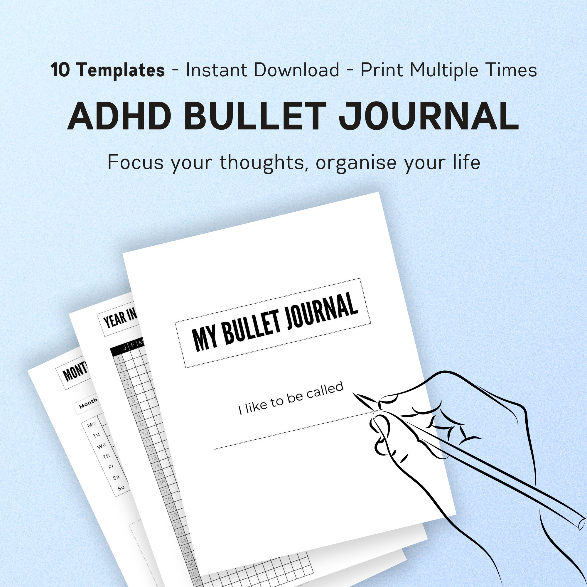 ADHD Bullet Journal Printable Templates Bullet Journal to - Etsy UK ADHD Bullet Journal Printable Templates Bullet Journal to - Etsy UK