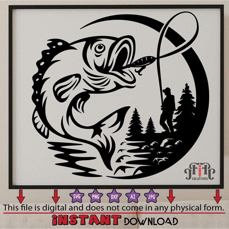 Catching Fish Svg - Etsy