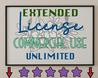 Extended License Commercial Use Unlimited Usage, One Time Payment for ...