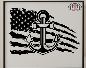 Boat Anchor Svg. Nautical Svg. Anchor Png. Rope Anchor Svg. US Captain ...