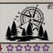 Compass and Mountains Svg | Compass and Forest Svg | Nature Svg ...