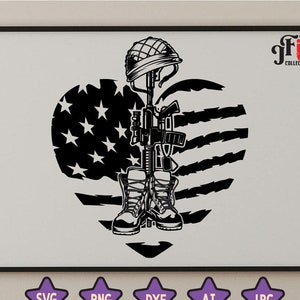 Fallen Soldier Tribute SVG | US Army War Hero | Veteran War Hero Sign ...