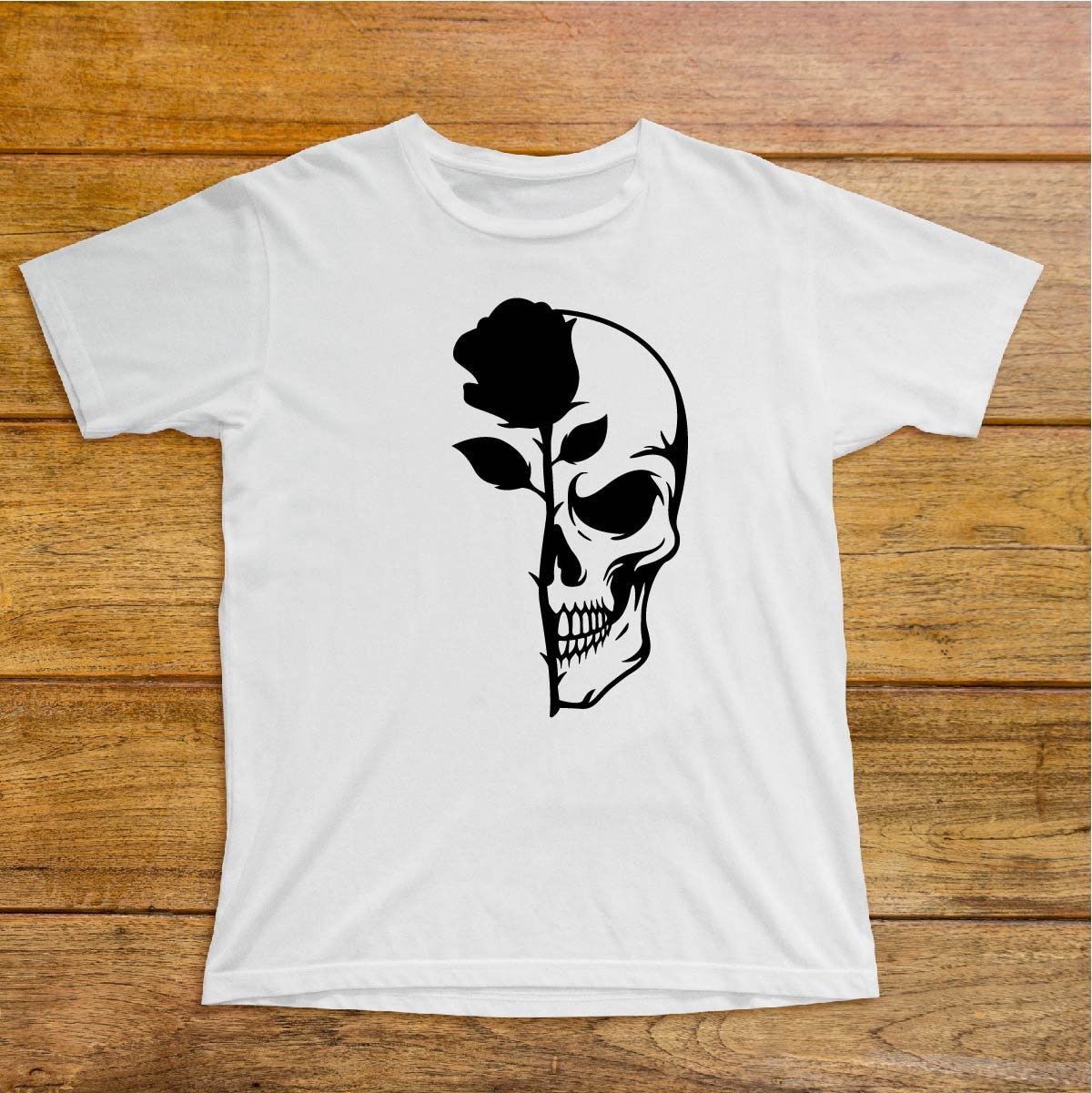 Rose Skull Svg | Skull With Flower Svg | Skull Svg | Half Skull Floral ...