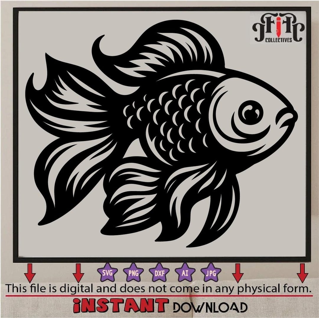 Goldfish SVG Cut File for Cricut, Silhouette, Digital Download ...