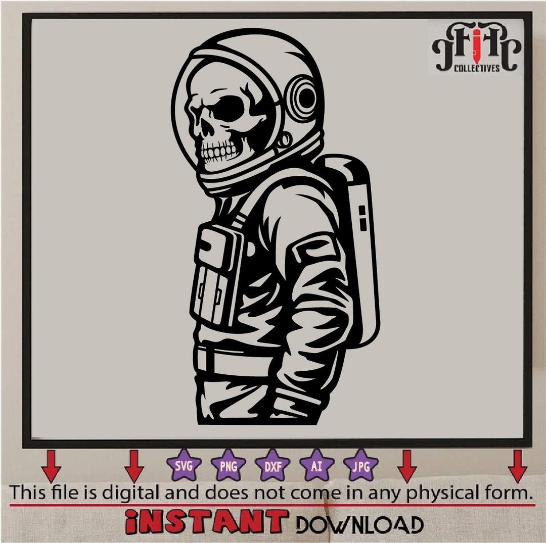 Astronaut Skull Svg File | Skull Svg | Space Exploration Svg | Spaceman ...