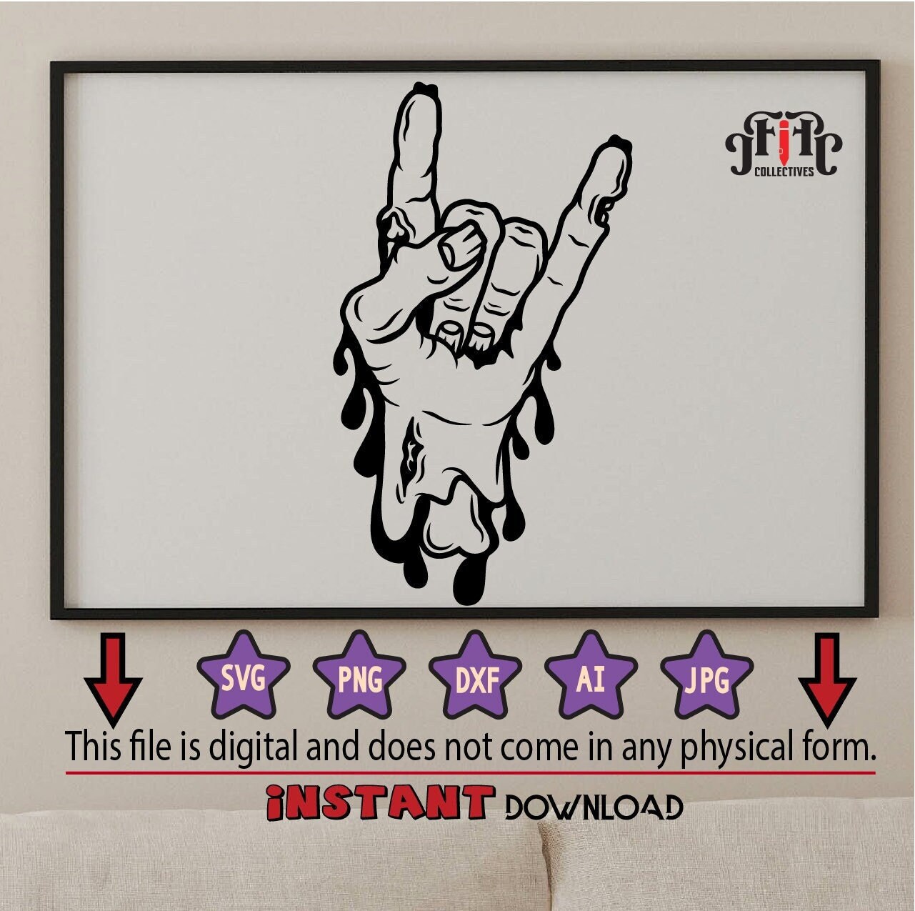 Zombie Hand Rock Sign Svg ,halloween Zombie Hands Svg, Zombie Hand Svg ...