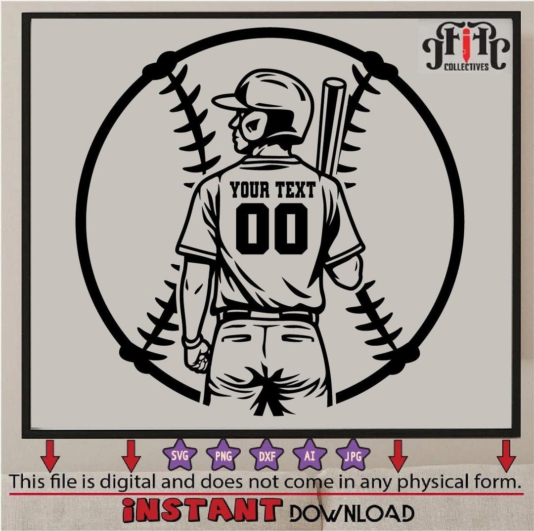 Baseball Player Svg File | Personalized Name Svg| Baseball Team Svg ...