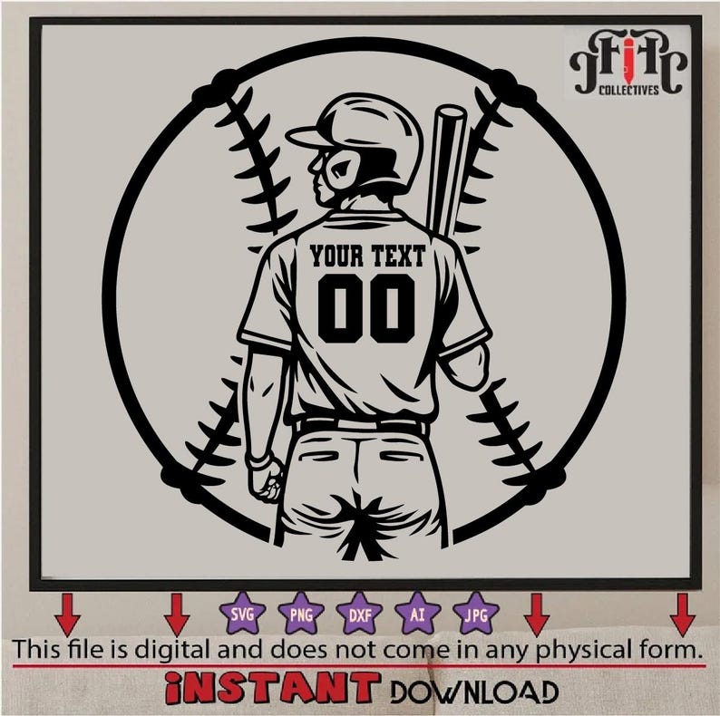 Baseball Player Svg File | Personalized Name Svg| Baseball Team Svg ...