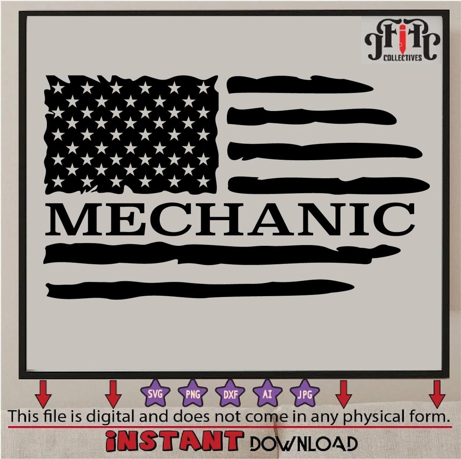 Mechanic Flag Svg Png, Mechanic American Flag Svg, Wrench Svg Png ...