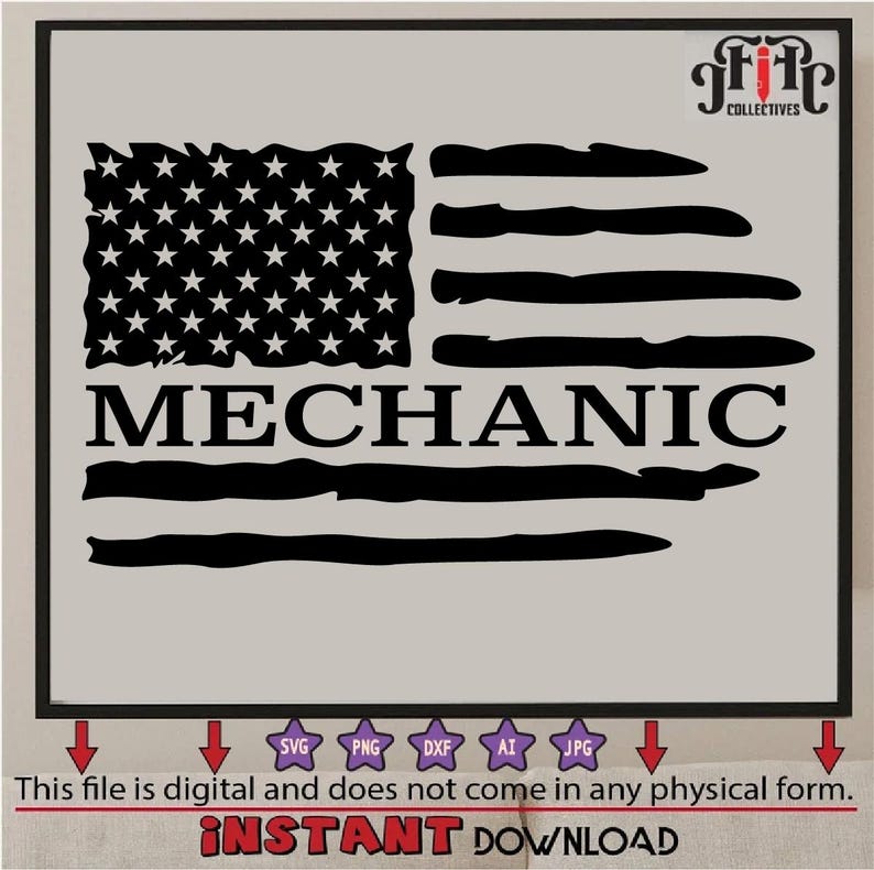 Mechanic Flag Svg Png, Mechanic American Flag Svg, Wrench Svg Png ...