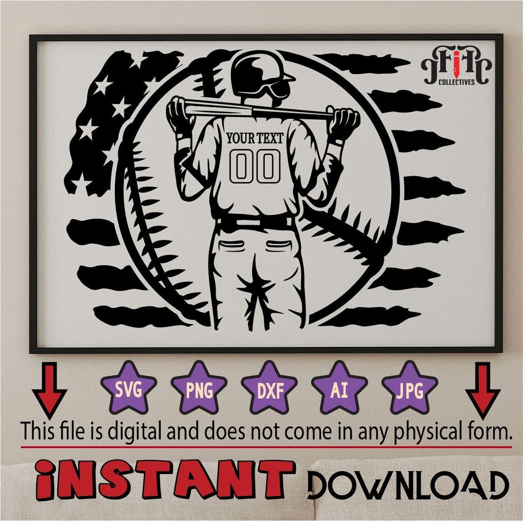 US Baseball Player Svg |personalized Name Svg| Baseball Clipart ...