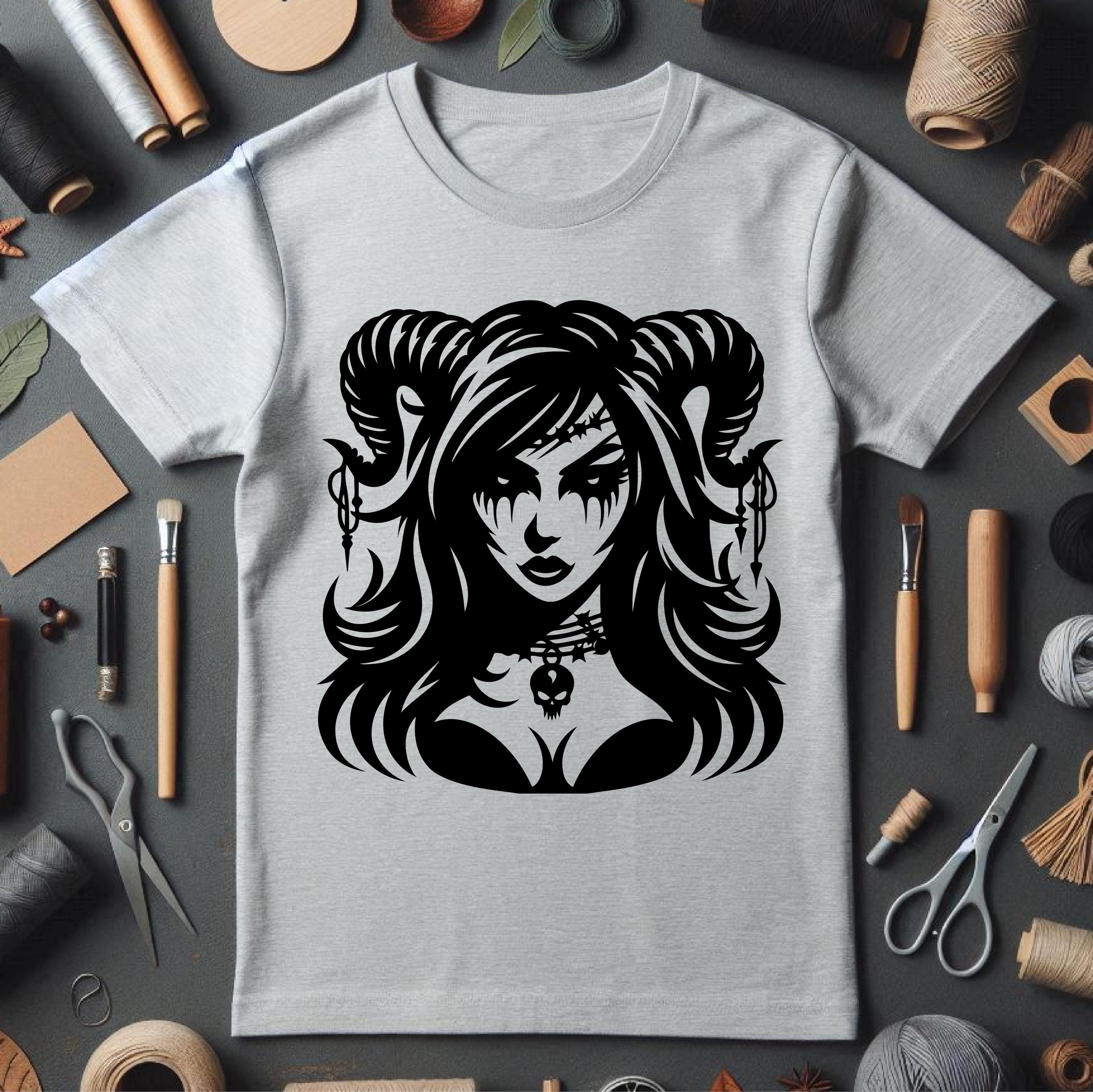 Evil Gothic Woman SVG | Dark Witch Silhouette | Halloween Gothic ...