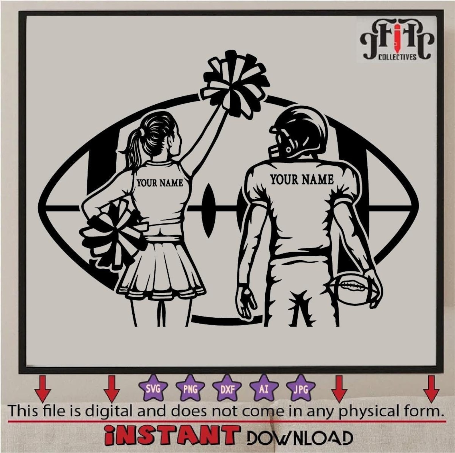 Cheerleader Svg | Football Player Svg | Football Name Svg | Cheer Dance ...