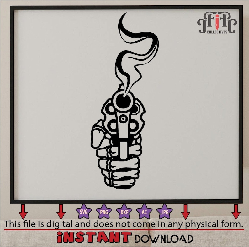 Skeleton Hand Holding Gun SVG Pistols SVG Weapon Firearm Kill Shooter ...