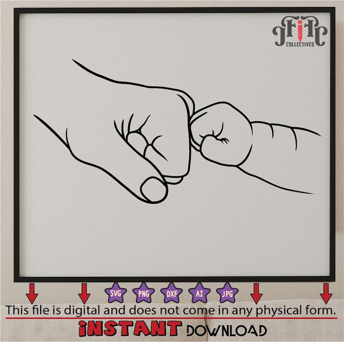 Fist Bump Svg Father Son Fist Bump Svg Father and Baby Fist Bump Svg ...