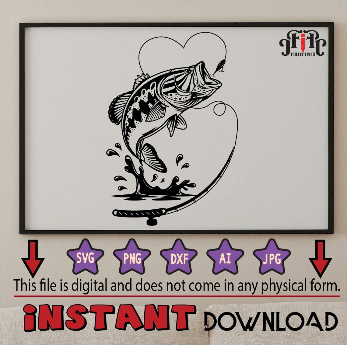 Bass Fishing Svg, Fishing Svg, Bass Fish Svg, Bass Clipart, Bass Vector ...