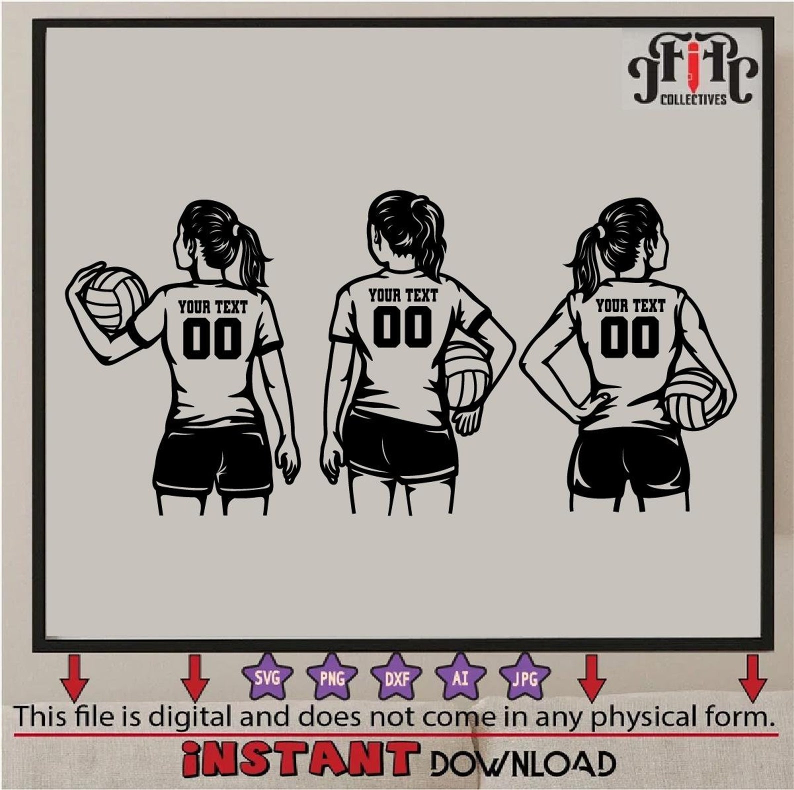 Volleyball Three Player SVG, Volleyball Svg, Volleyball Girl Svg ...