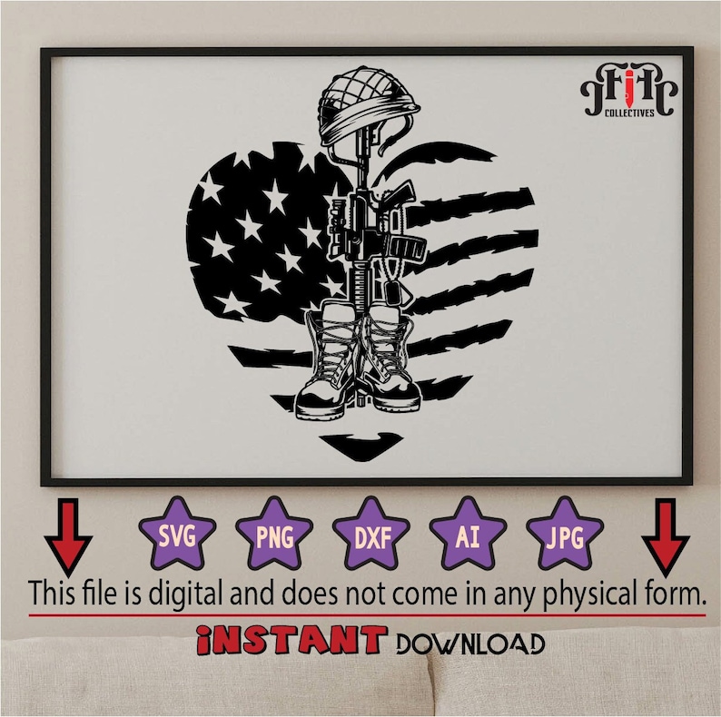 Fallen Soldier Tribute SVG | US Army War Hero | Veteran War Hero Sign ...