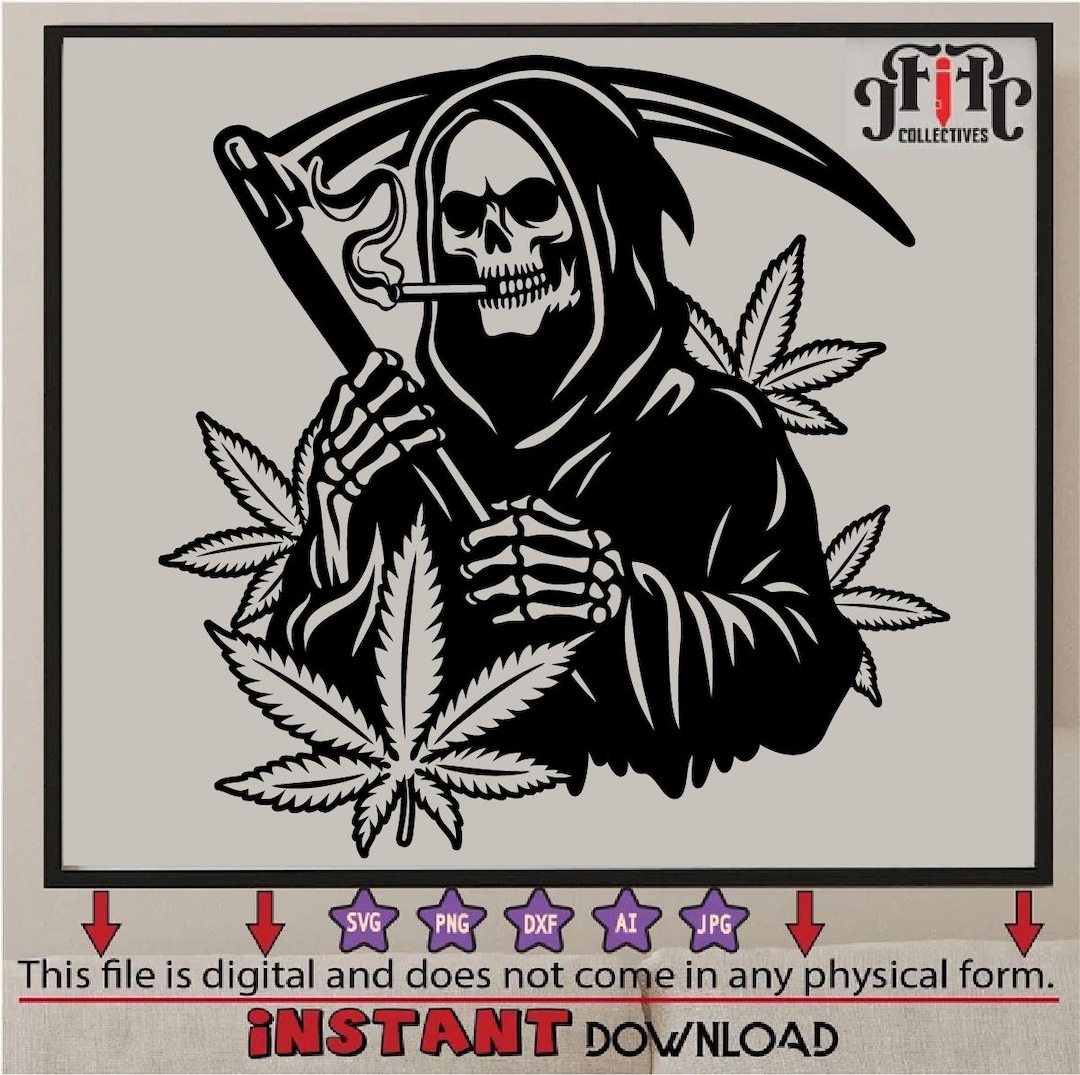 Smoking Grim Reaper Svg | Grim Reaper Svg | Skeleton Svg | Death Svg ...