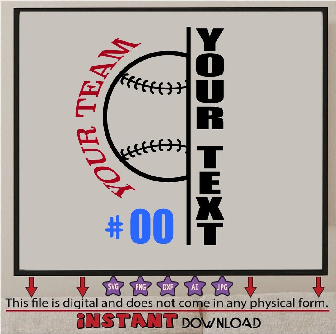Baseball Team Svg, Baseball Template, Svg Png Eps Dxf Ai, Baseball Cut ...