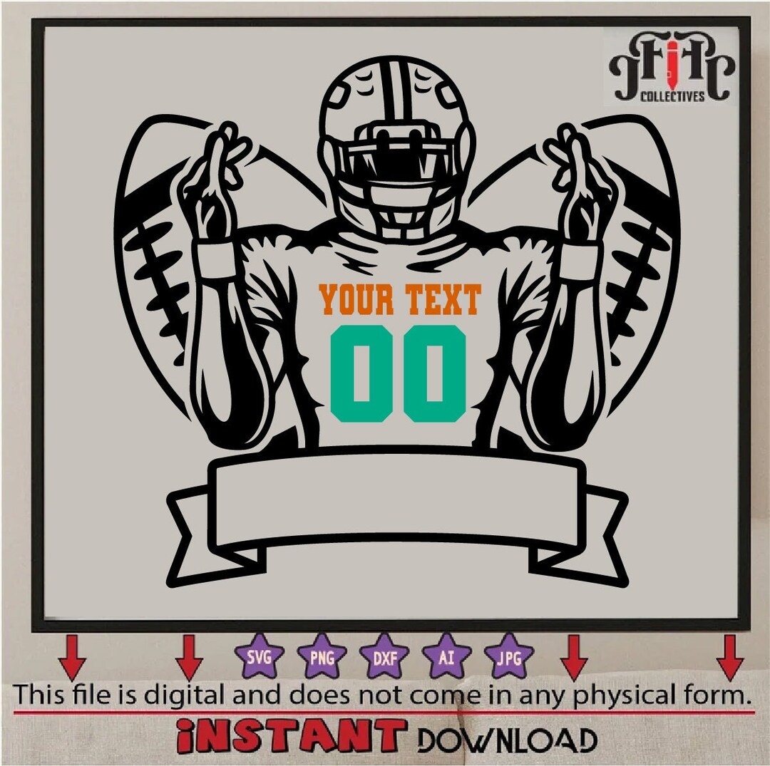 Customized Football Player Svg | Football Player Svg | Football Name ...