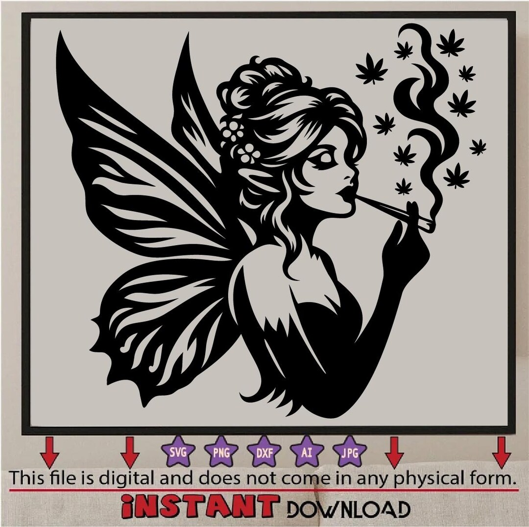 Fairy Magic: Enchanting Weed Smoking SVG Design for Your Creative ...