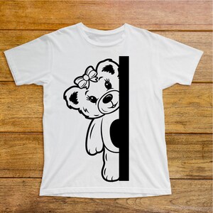 Cute Teddy Svg Cute Peeking Teddy Bear Svg Digital Art - Etsy