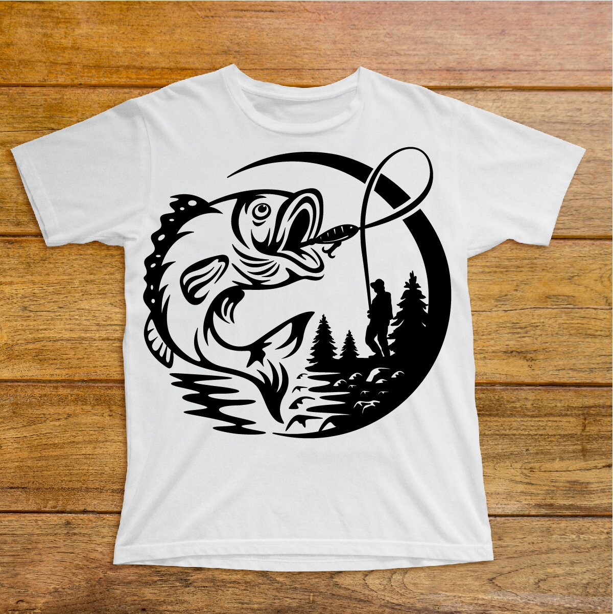Fisherman Catching Fish SVG, EPS, PNG, Pdf / Fishing Svg / Cut File ...